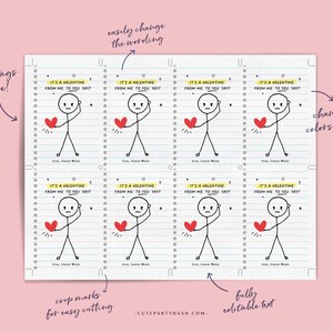 Funny Kids Valentine's Day Cards Printable INSTANT DOWNLOAD Classroom ...