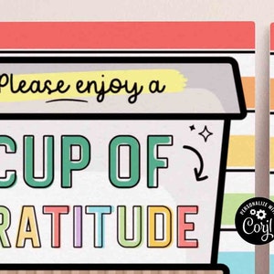 Cup of Gratitude Gift Card Holder: Coffee Thank You (printable Template ...