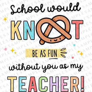 Pretzel Teacher Appreciation Gift Tag: Editable Thank You (instant ...
