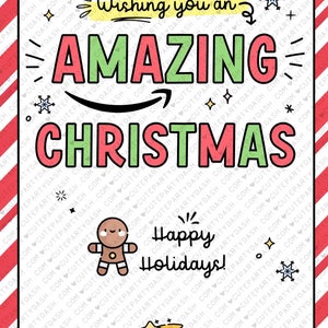 Wishing You an Amazing Christmas Gift Card Holder Template - Etsy