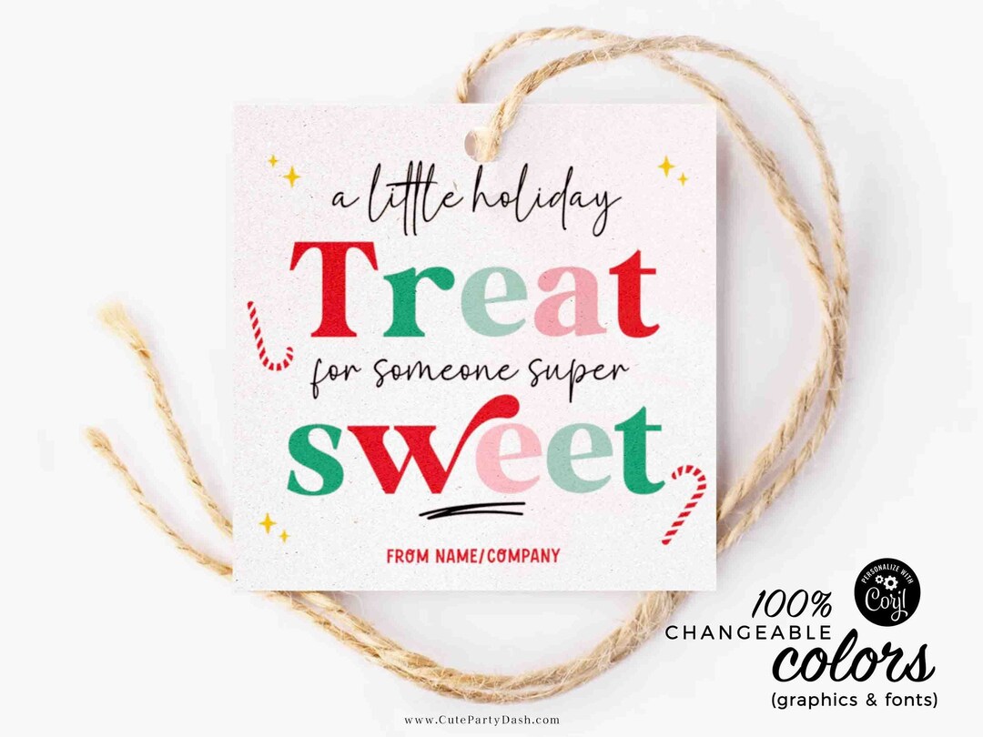 A Little Holiday Treat Christmas Tag Printable INSTANT DOWNLOAD ...