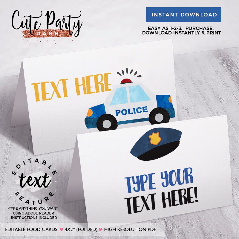 INSTANT DOWNLOAD Police Birthday Decorations Police Party | Etsy