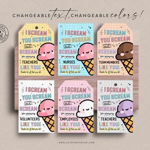 Ice Cream Teacher Appreciation Gift Tag (digital Download) - Etsy