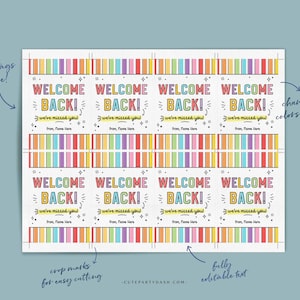 Welcome Back to School Gift Tags Editable Back to Work PTO Gift for ...