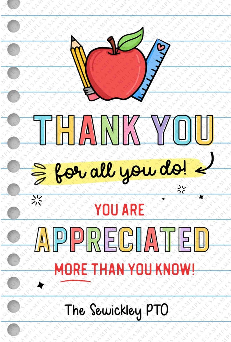 Teacher Appreciation Gift Tag: Editable Thank You Template (instant ...