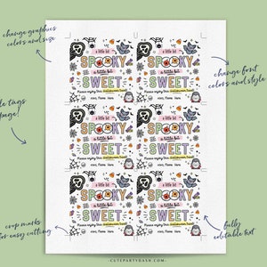 Editable Halloween Spooky & Sweet Gift Tag (instant Download) - Etsy