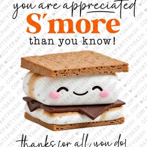 Editable S'more Appreciation Gift Tag: Teacher, Staff, Employee ...