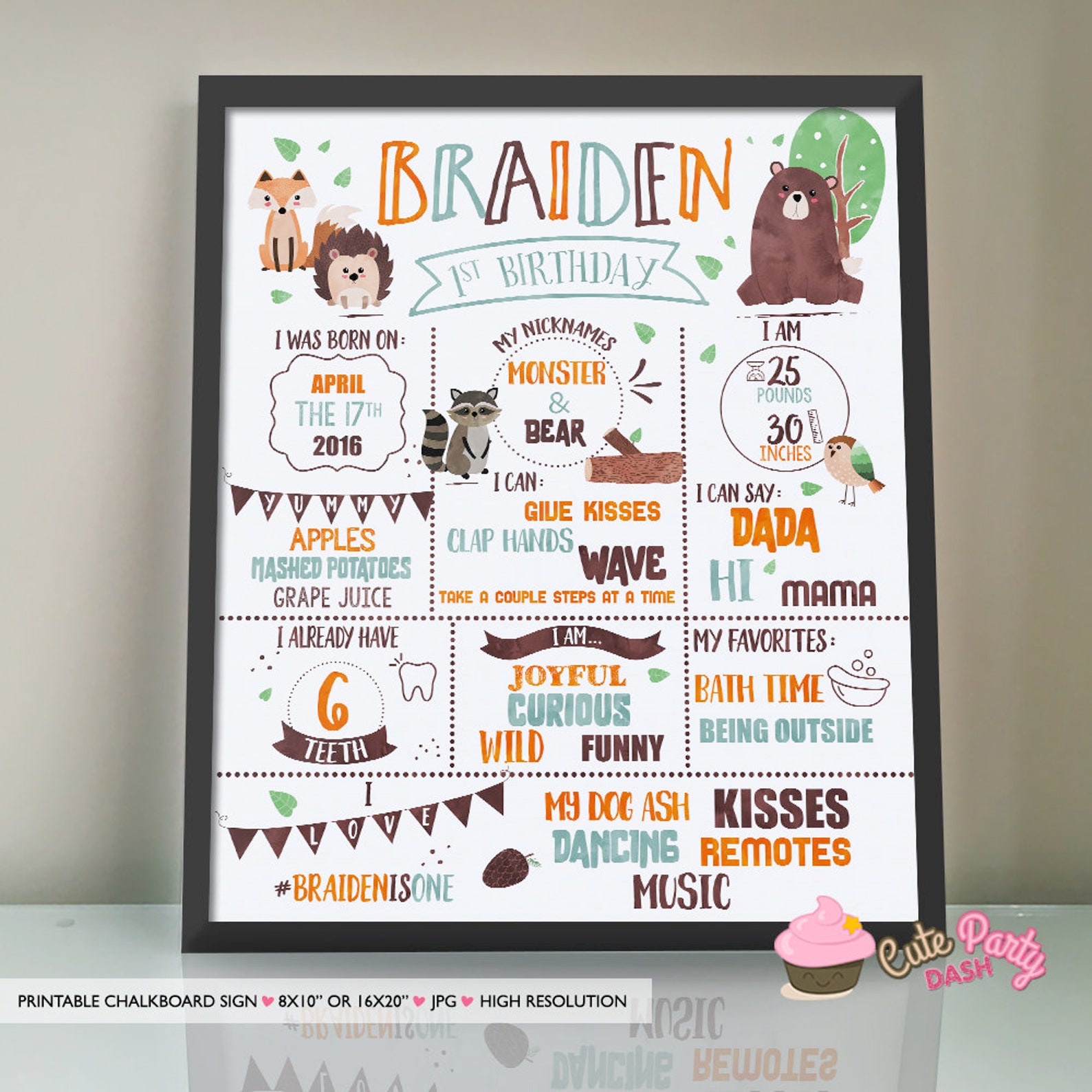 EDITABLE Woodland Birthday Decorations Woodland Animals - Etsy