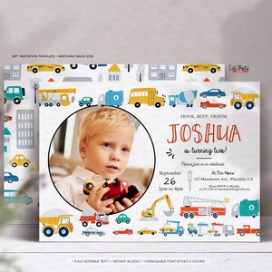Editable Transportation Birthday Cupcake Topper, Printable Truck Car ...