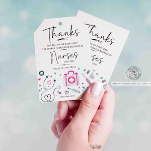 Nurses Week Gift Tags: Editable Appreciation Gifts (instant Download ...