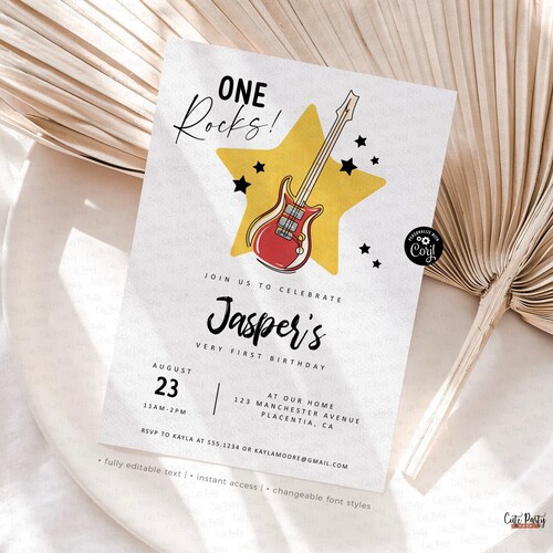 One Rocks Baby 1st Birthday Welcome Sign INSTANT DOWNLOAD - Etsy