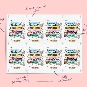 Employee Appreciation Happy Easter Gift Tag Printable INSTANT DOWNLOAD ...