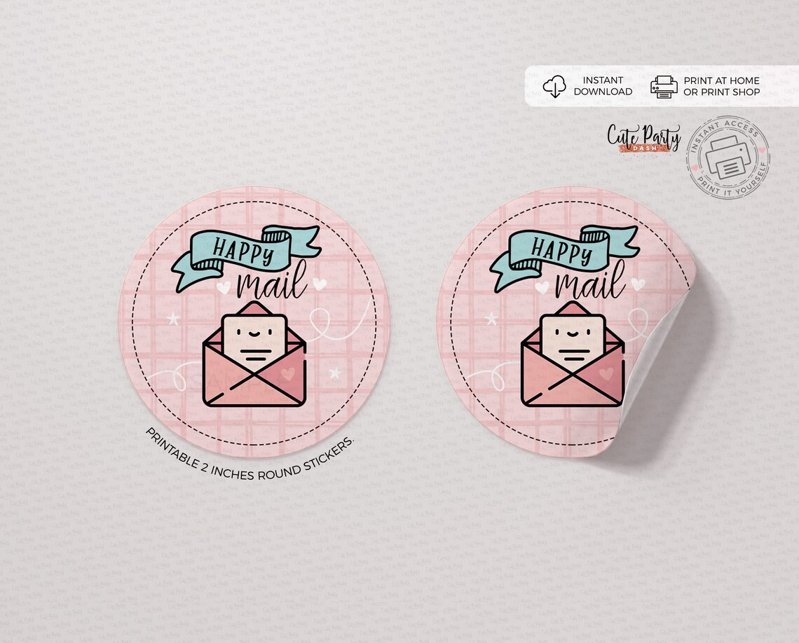 Happy Mail Printable Stickers Support Small Business | Etsy