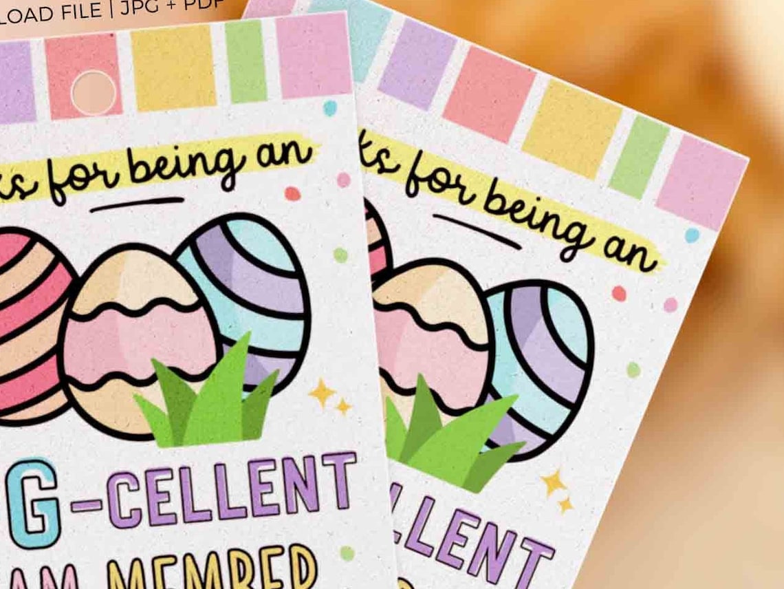 Editable Easter Team Member Appreciation Printable Gift Tag - Etsy
