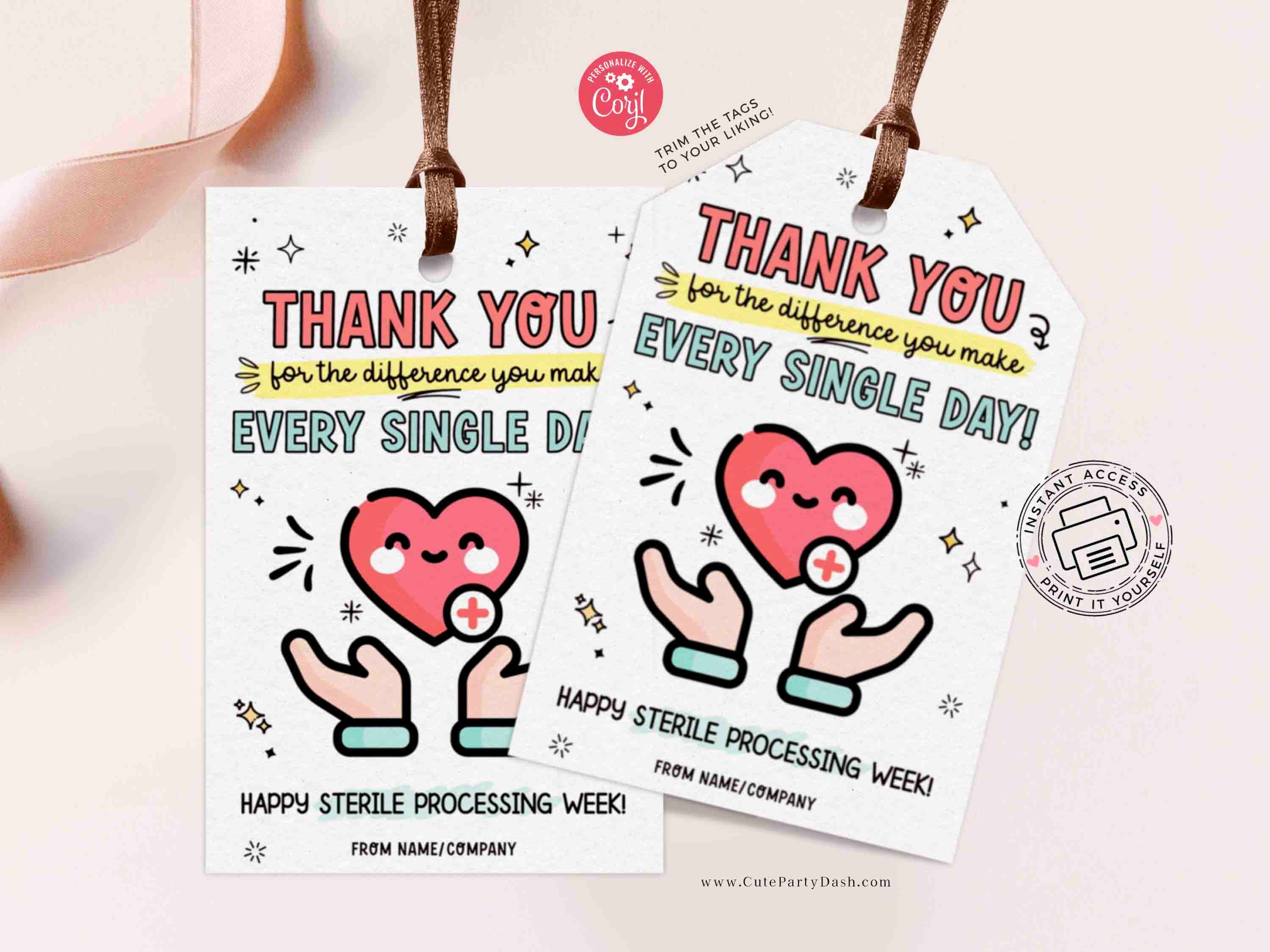 Sterile Processing Week Gift Tag: Editable Appreciation Printable (instant Download) - Etsy