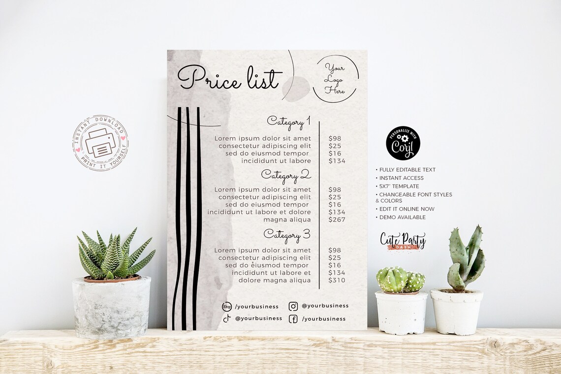 Round Product Label Editable Template INSTANT DOWNLOAD - Etsy