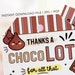 Chocolate Appreciation Tags Thank You Tags Editable - Etsy