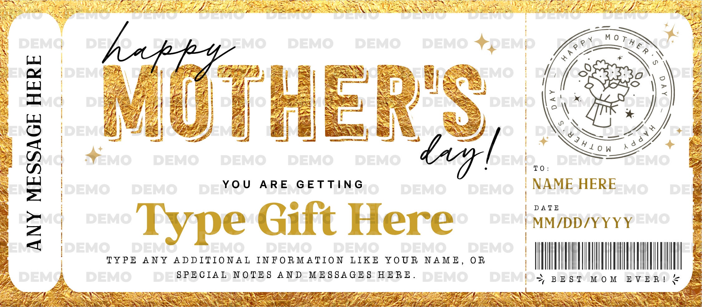 Mother's Day Gift Voucher Surprise Gift for Mom - Etsy