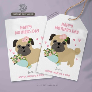 Mothers Day Tag Printable Editable Floral Mother's Day Gift for Mom ...