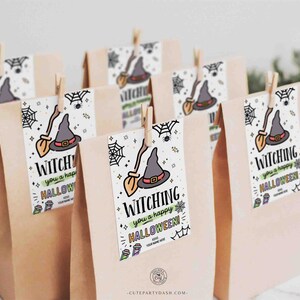 EDITABLE Witching You a Happy Halloween Gift Tag Template INSTANT ...