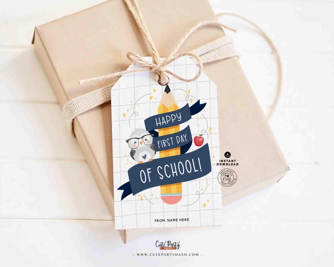 Editable Back to School Gift Tag: Teacher, Staff, Classmate (instant ...