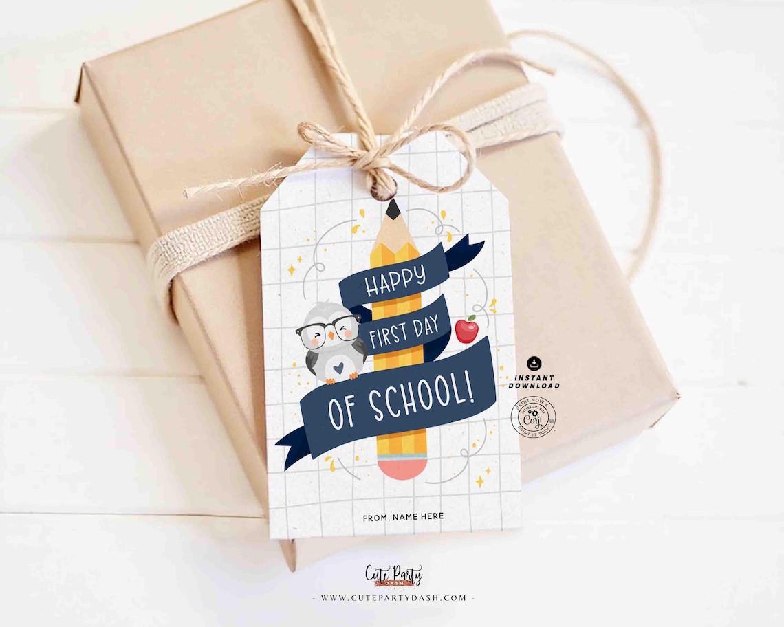 EDITABLE Welcome Back to School Gift Tag Printable INSTANT DOWNLOAD ...