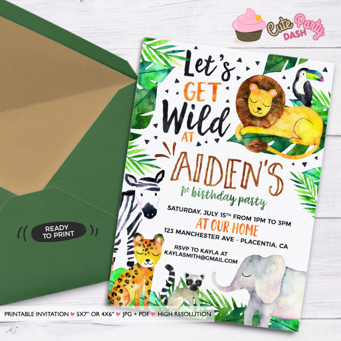 INSTANT DOWNLOAD EDITABLE Jungle Safari Birthday Decorations | Etsy