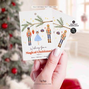 Nutcracker Christmas Gift Tag Printable INSTANT DOWNLOAD, Editable ...
