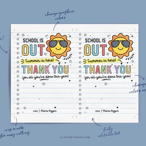 End of Year Teacher Gift Card Holder Summer Thank You Gift Card Holder ...