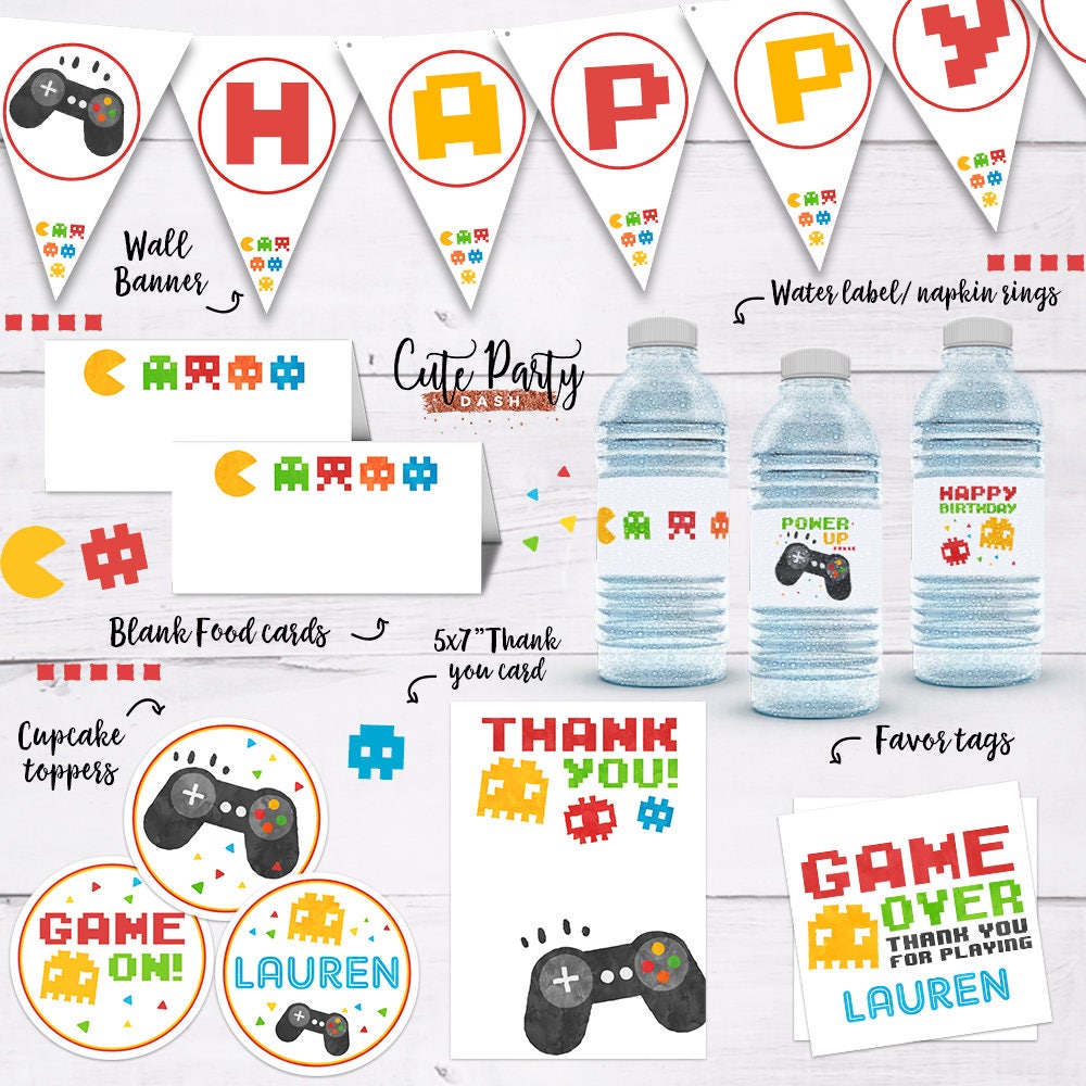 Editable Video Game Favor Tags: Birthday Party (instant Download) - Etsy