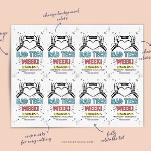 Rad Tech Week Gift Tag Printable: Editable Radiology Appreciation ...