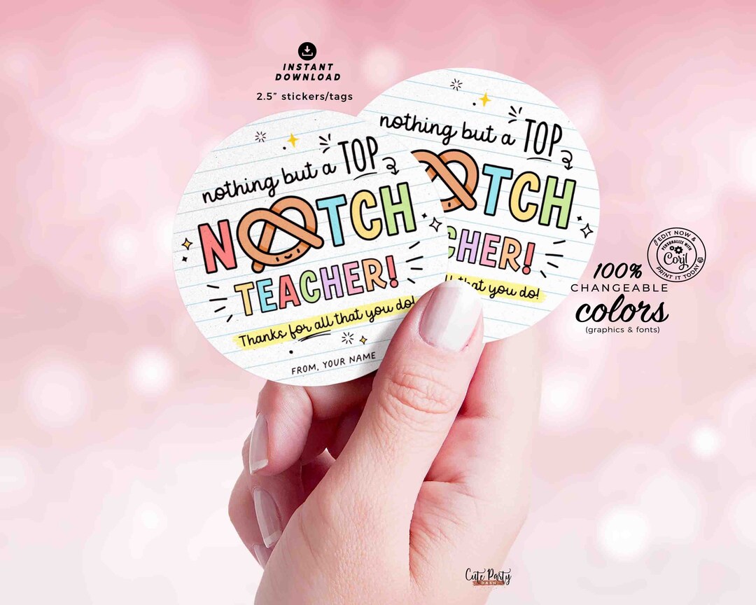 Pretzel Teacher Appreciation Week Treat Tag Printable INSTANT DOWNLOAD ...