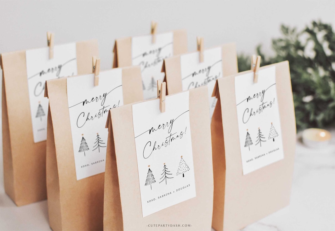 Modern Calligraphy Christmas Gift Tags, Editable Printable Hang Tags ...