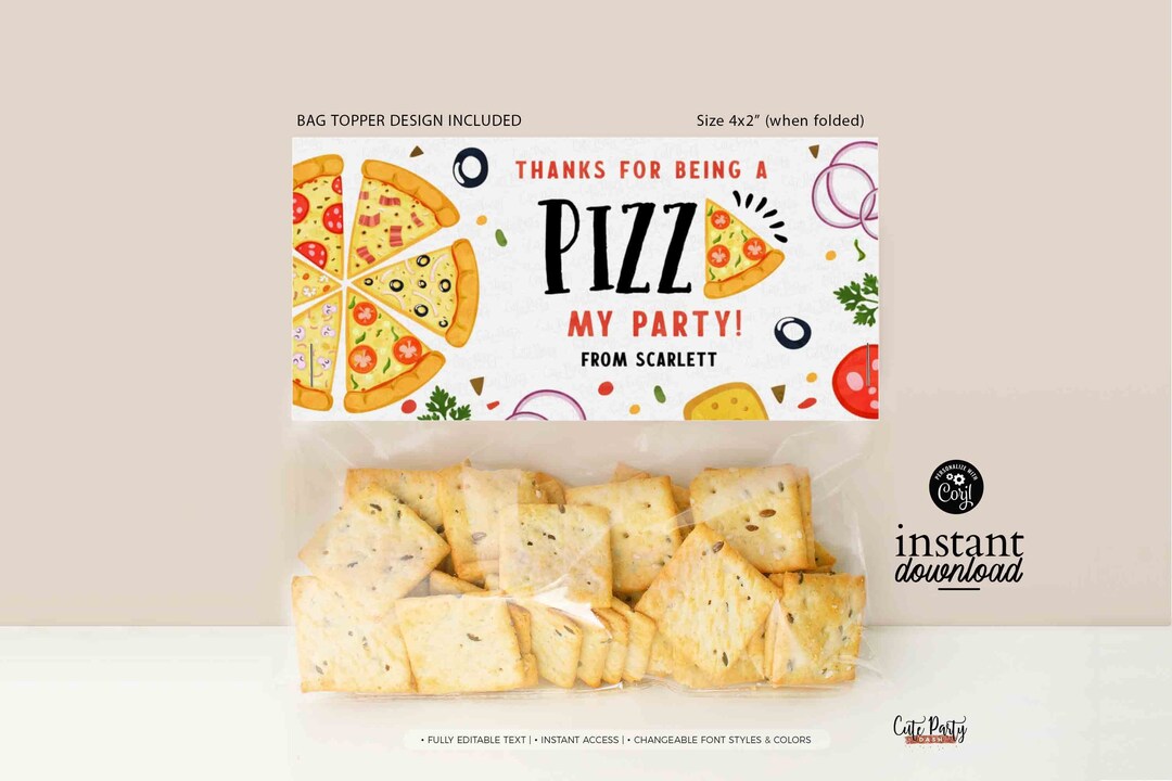 Pizza Party Food Cards: Editable Birthday Decor (instant Download) - Etsy