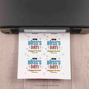 Editable Boss's Day Gift Tag: Printable Thank You Card (instant ...