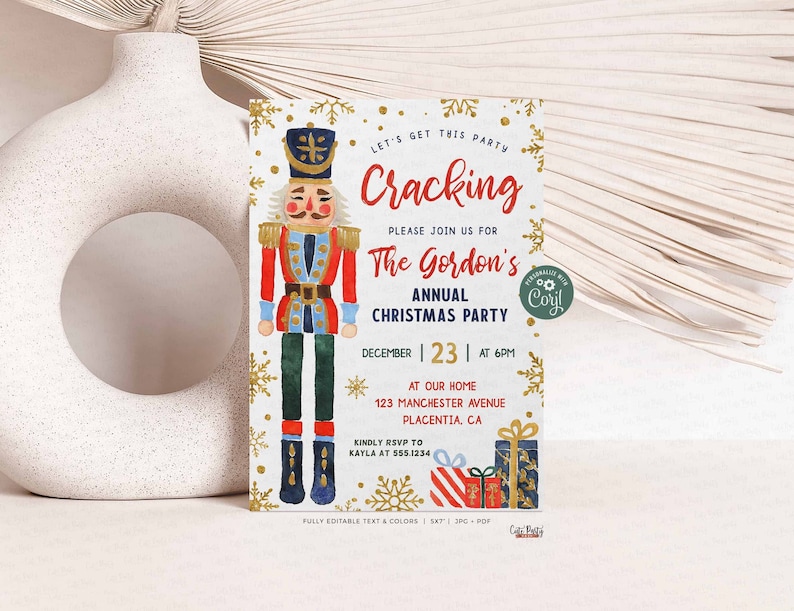 Editable Nutcracker Christmas Party Invitation Holiday Party - Etsy