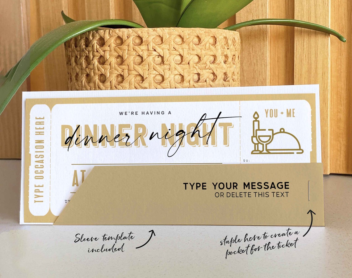 Dinner Night Gift Voucher Certificate Surprise Date Night - Etsy