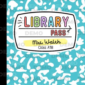 Editable Composition Book Hall Pass Template (digital Download) - Etsy