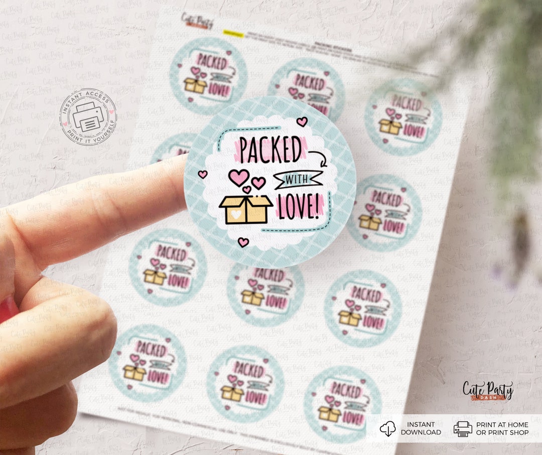 Packed With Love Printable Stickers, Support Small Business Packaging ...