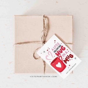 Valentine Hug in a Mug Gift Tag Printable INSTANT DOWNLOAD Teacher ...