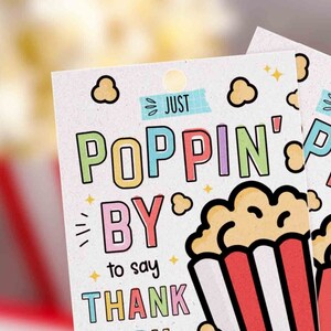 Popcorn Appreciation Gift Tag Popcorn Thank You Teacher Staff School ...