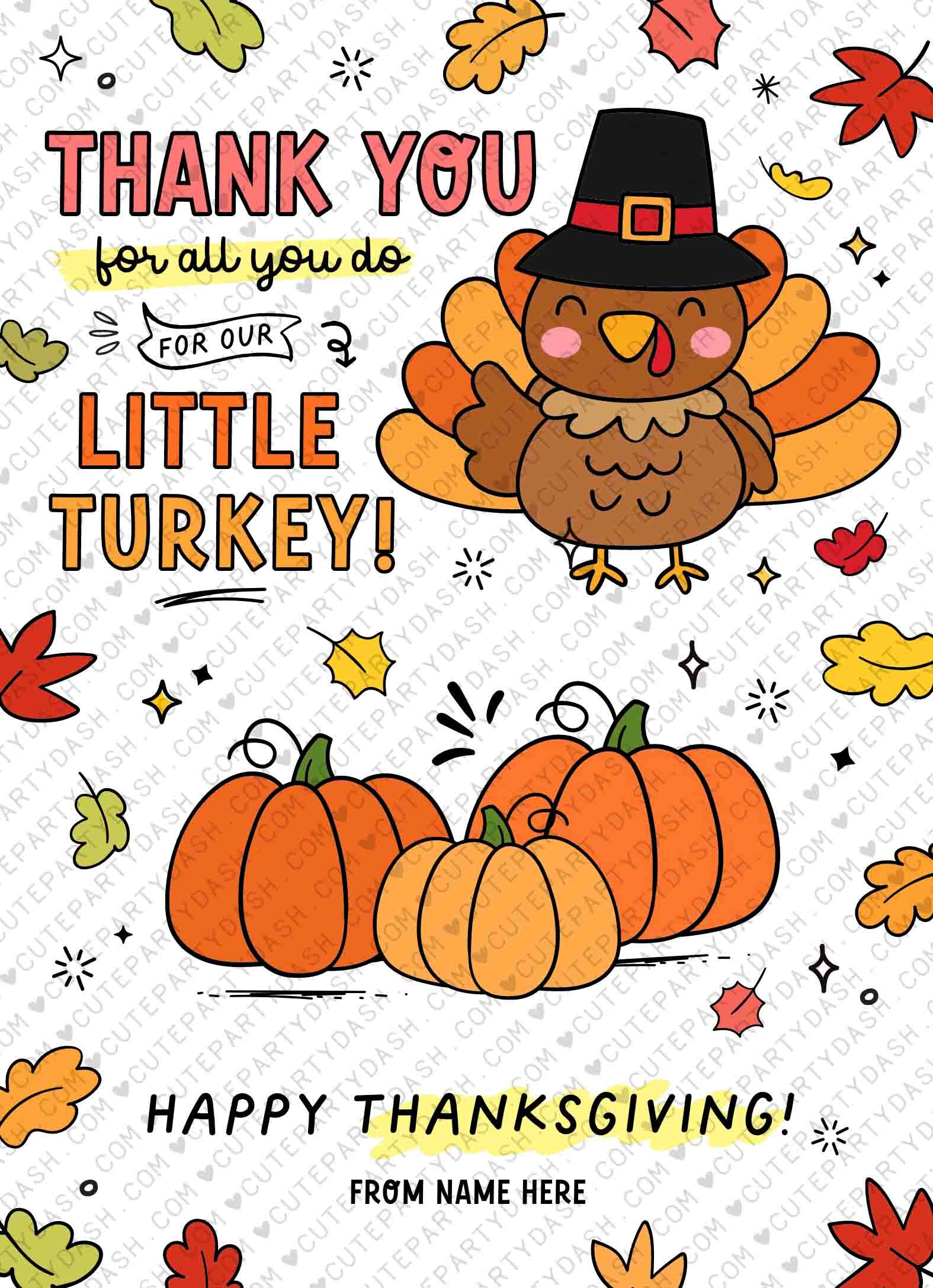 Editable Thanksgiving Gift Card Holder: Teacher Thank You (printable ...