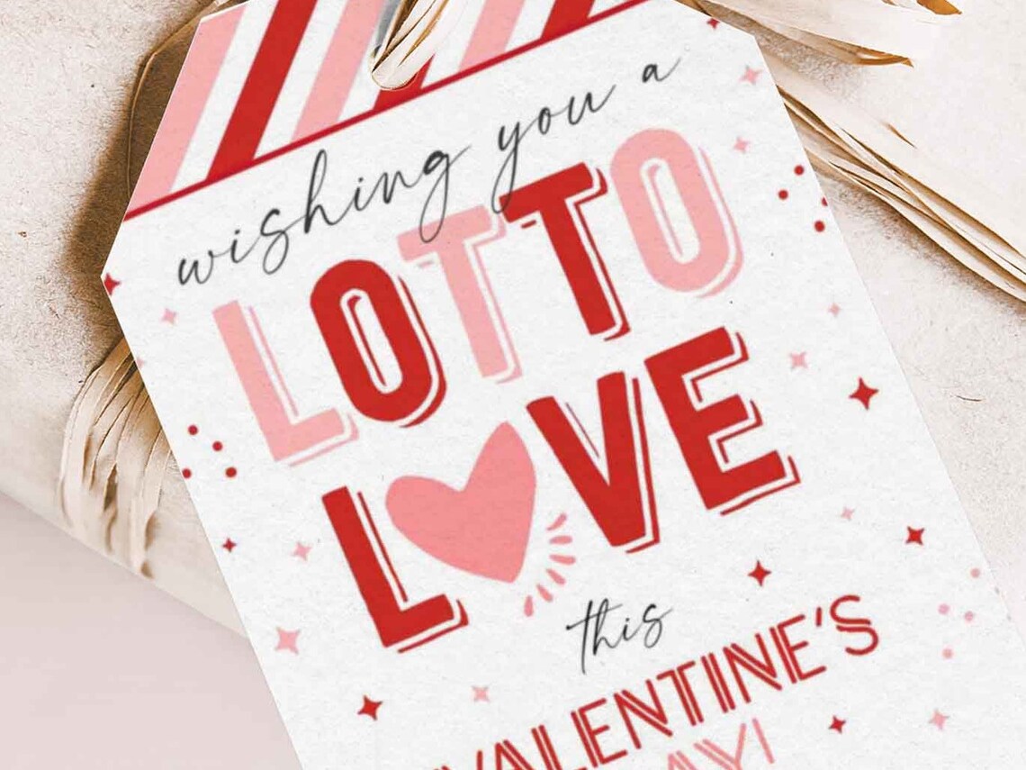 Valentine's Day Treat Tag Wishing You a Lotto Love Gift - Etsy