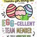 Editable Easter Team Member Appreciation Printable Gift Tag, INSTANT ...