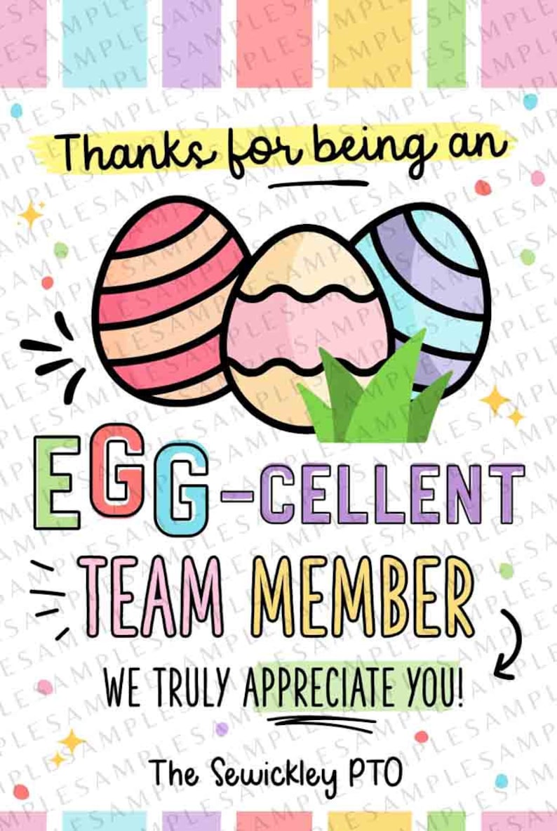 Editable Easter Team Member Appreciation Printable Gift Tag - Etsy