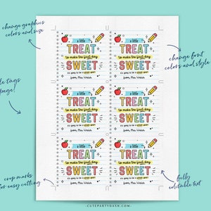 Editable Back to School Gift Tag: Teacher Treat Label (instant Download ...