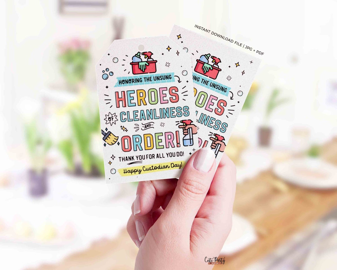 Custodian Appreciation Gift Tag: Printable School Staff Thank You ...