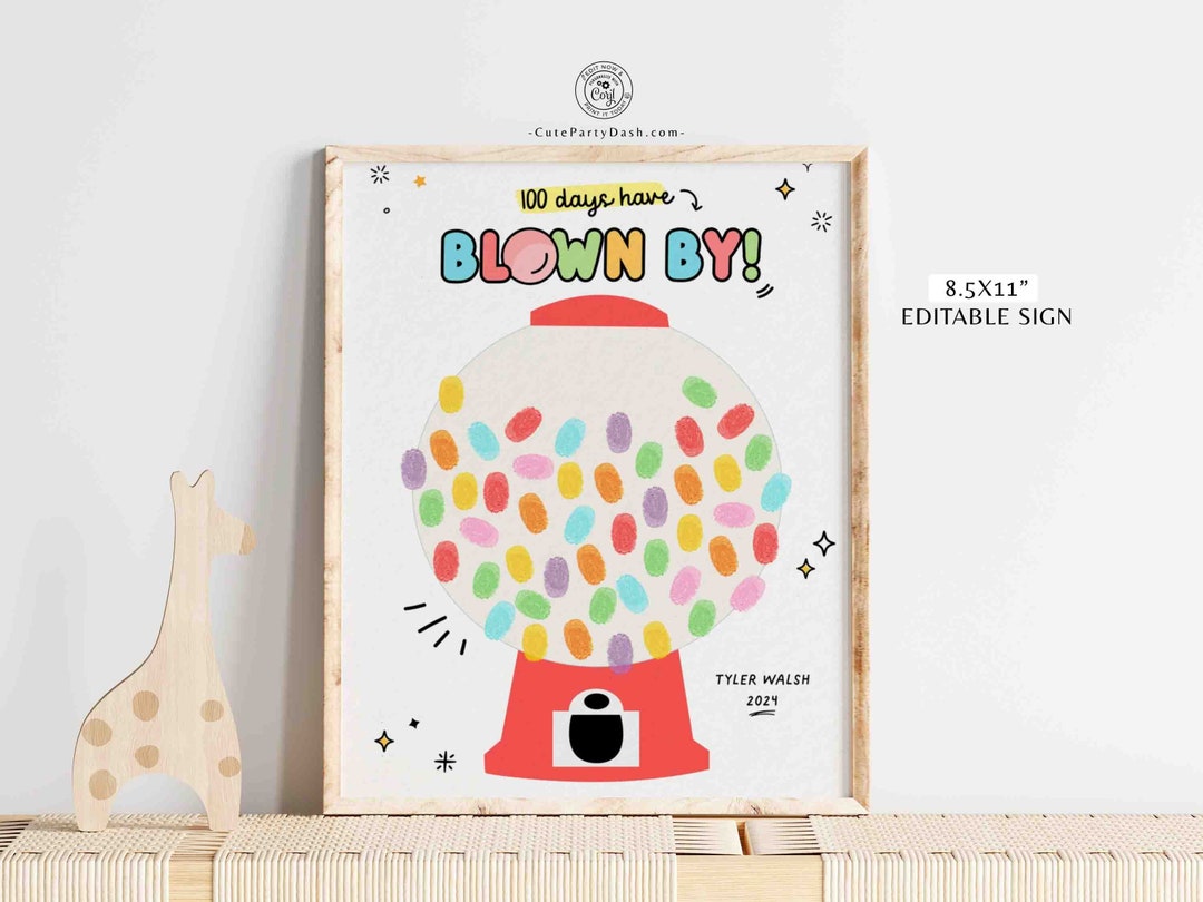 Editable 100th Day of School Handrpint Classroom Activity Printable ...