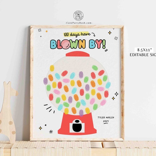 Gumball Machine For Kids 36 Pcs 100 Days Of School Gumball Machine ...