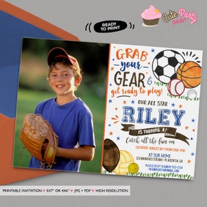 Sports Birthday Decorations INSTANT DOWNLOAD EDITABLE Sports Balls ...